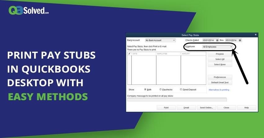 How To Print Pay Stubs In QuickBooks QASolved